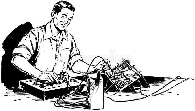 Electronics Technician stock vector. Illustration of graphics - 42097906