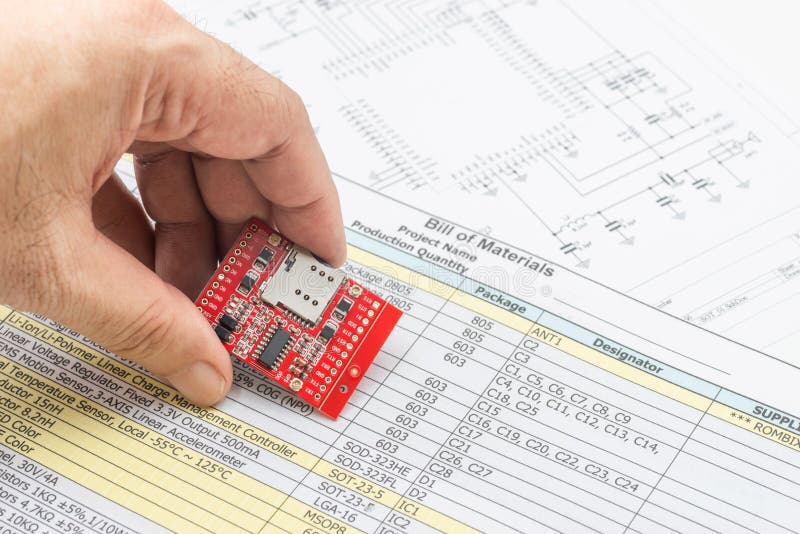 Electronics Technician Assembling Components on Bill of Materials for ...