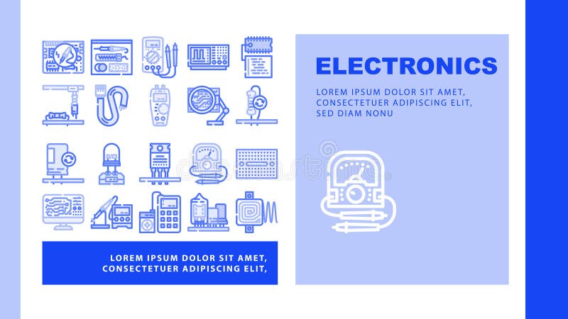 Electronics Technician Industry Landing Header Vector Stock Vector ...