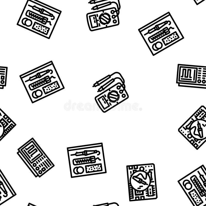 Electronics Technician Industry Seamless Pattern Vector Stock Vector ...