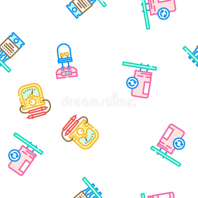 Electronics Technician Industry Seamless Pattern Vector Stock Vector ...