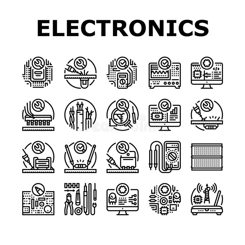Electronics Engineer Worker Line Icon Vector Illustration Stock Vector ...