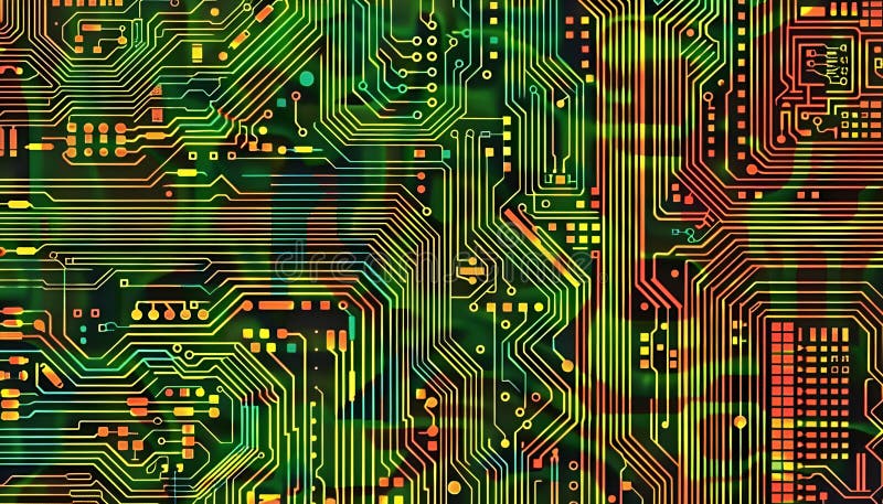 Electronics and Technology. Circuit Board Pattern Illustration Stock ...