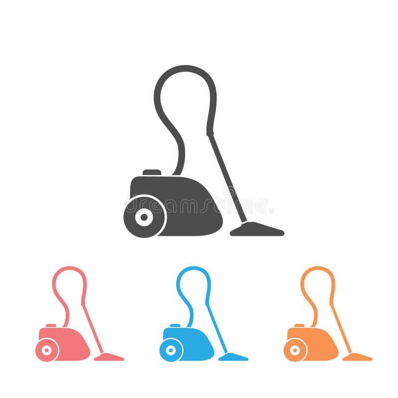 Electronics Vacuum Cleaner Icon Set. Vector Stock Vector - Illustration ...