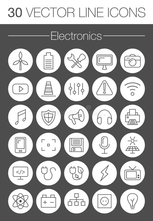 Electronics Vector Icons Set Stock Illustration - Illustration of ...