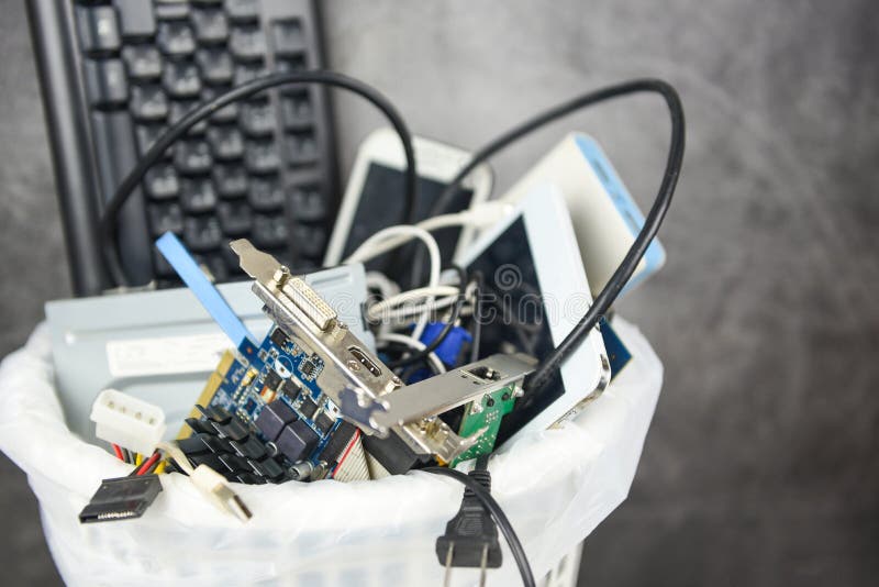 Electronics Waste Bin Concept / Garbage Electrical Waste Ready for ...