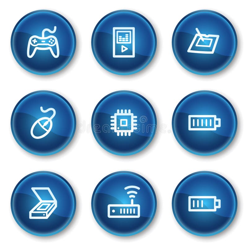 Electronics Web Icons Set 2, Blue Circle Buttons Stock Vector ...