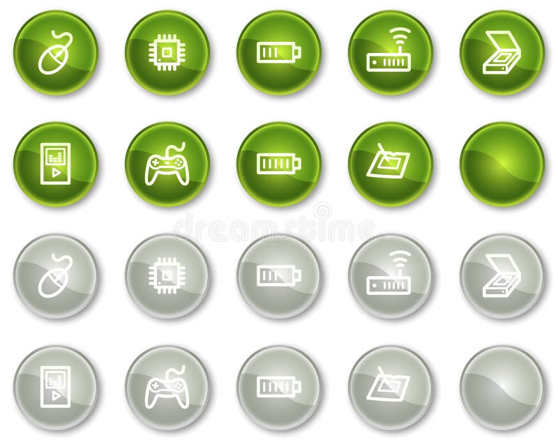 Electronics Web Icons Set 2, Circle Buttons Series Stock Vector ...