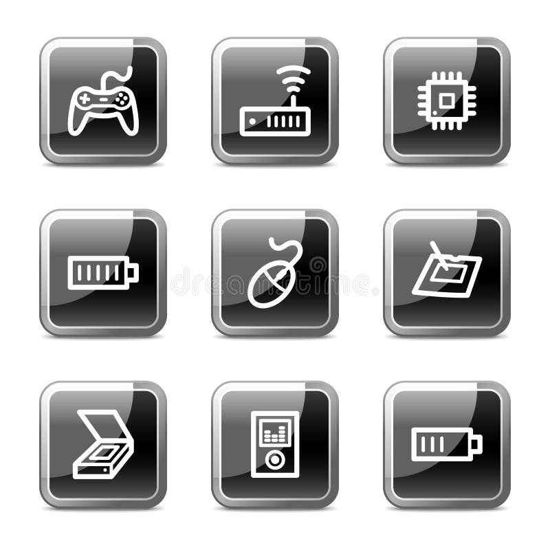 Electronics Web Icons, Glossy Buttons Series Stock Vector ... Electronics Web Icons, Glossy Buttons Series Stock Vector ...