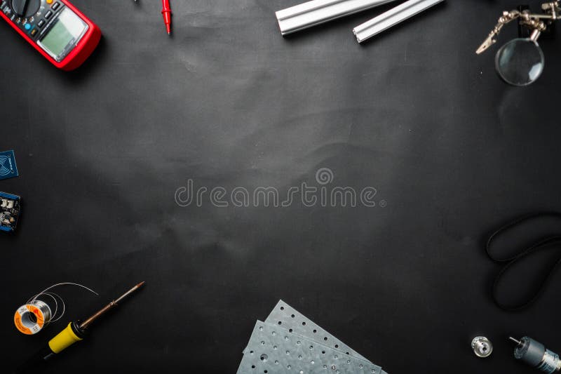 Electronics Workbench with Tools for DIY Projects and Repair Work on ...