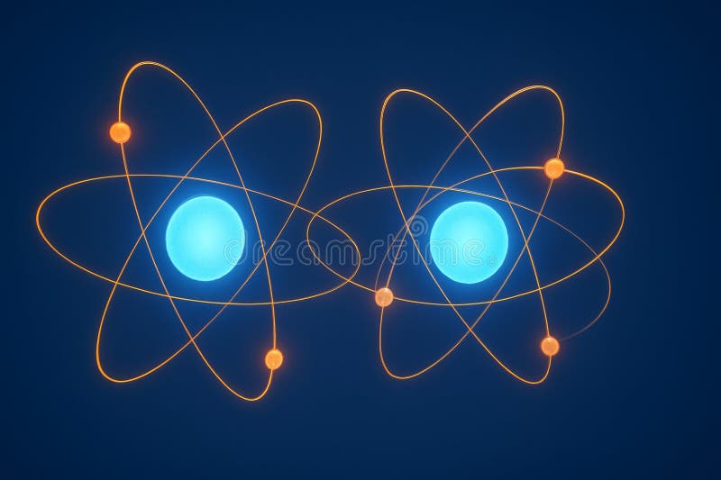 Electrons Orbiting Around the Nuclei of Two Atoms Form a Molecule ...