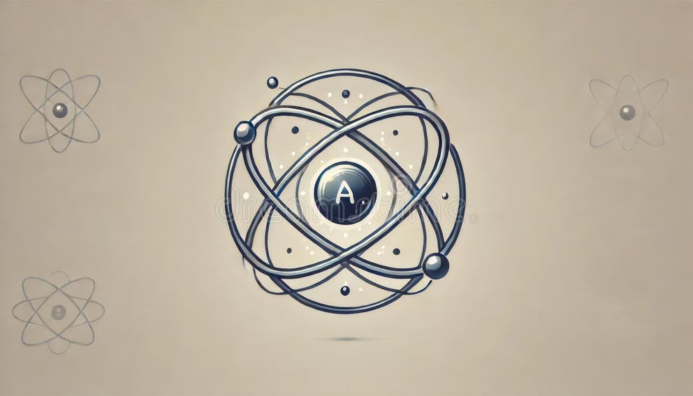 Electrons Orbiting Around Nucleus in Atom Representation Stock ...