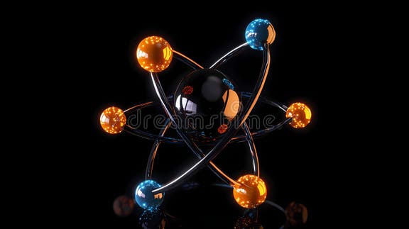 Electrons Orbiting Around Nucleus Depicting Atomic Structure Stock ...