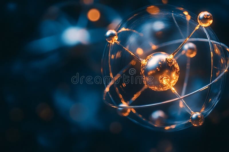 Electrons Orbiting Around Nucleus in Dynamic Atomic Structure Stock ...