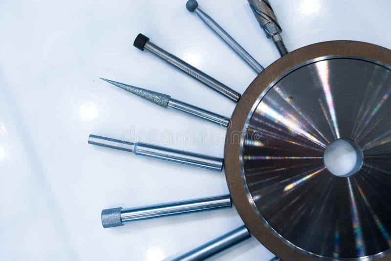 Electroplated Precision Grinding Tools in Diamond and CBN Stock Photo ...