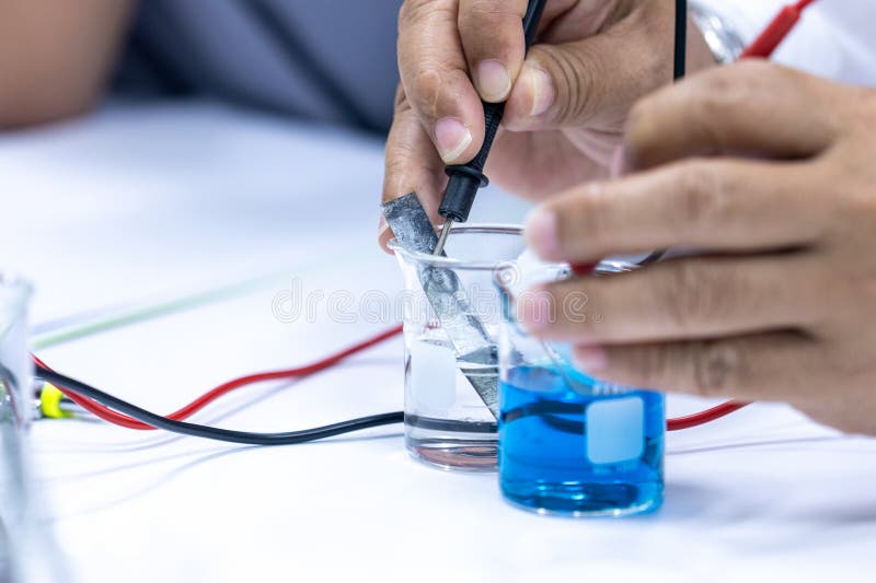 Electroplating Experiment in Chemistry Laboratory. Stock Image - Image ...