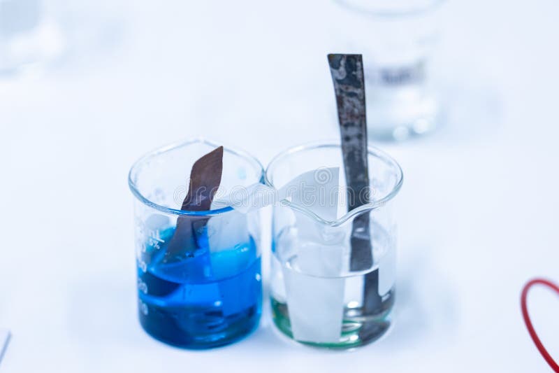 Electroplating Experiment in Chemistry Laboratory. Stock Photo - Image ...