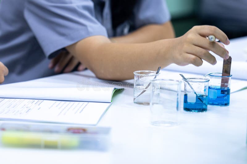 Electroplating Experiment in Chemistry Laboratory. Stock Image - Image ...