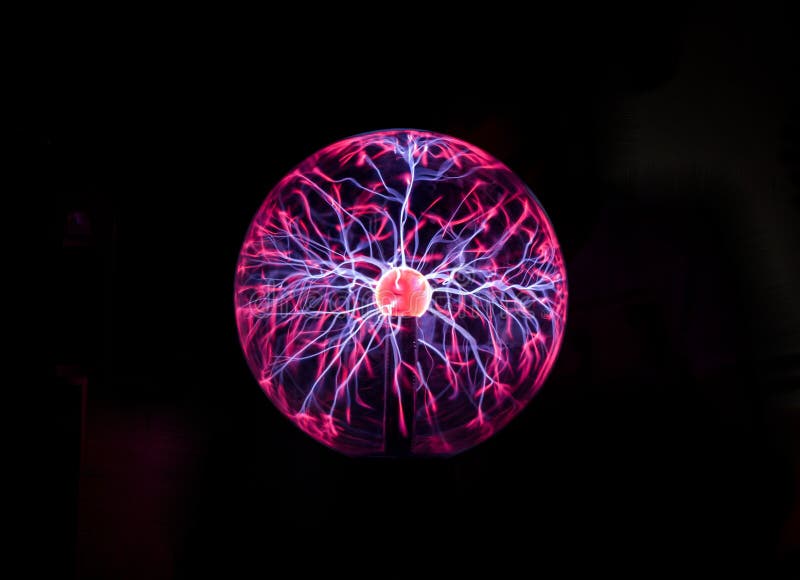 The Electrostatic Plasma Sphere in the Dark Stock Photo - Image of ...