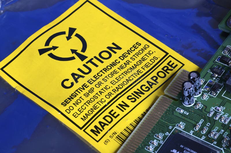 Electrostatic Warning Label Stock Image - Image of hardware, conceptual ...