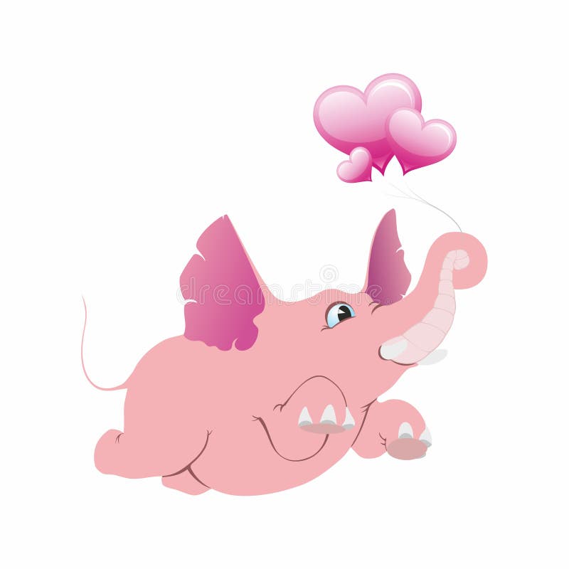 Elefante cor-de-rosa ilustração do vetor. Ilustração de orelhas - 28351431