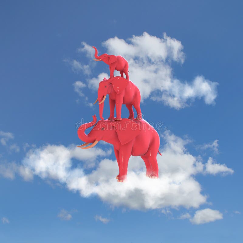 Elefante cor-de-rosa foto de stock. Imagem de alegria - 52758522