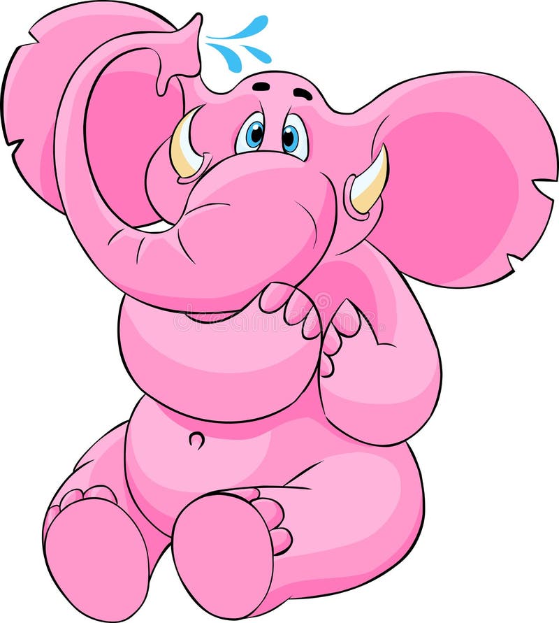 Elefante Cor-de-rosa Grande Ilustração do Vetor - Ilustração de grande ...
