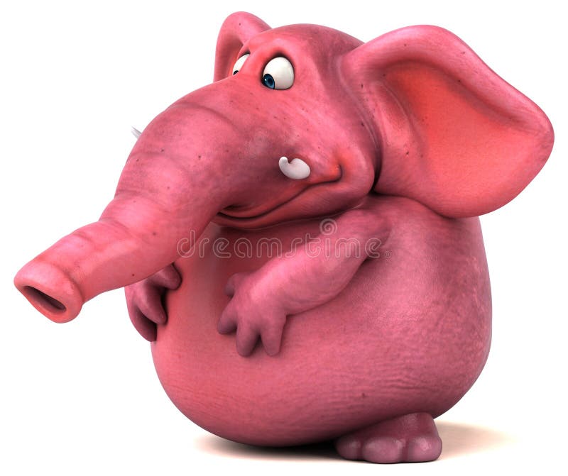 Elefante Cor-de-rosa - Ilustração 3D Ilustração Stock - Ilustração de ...