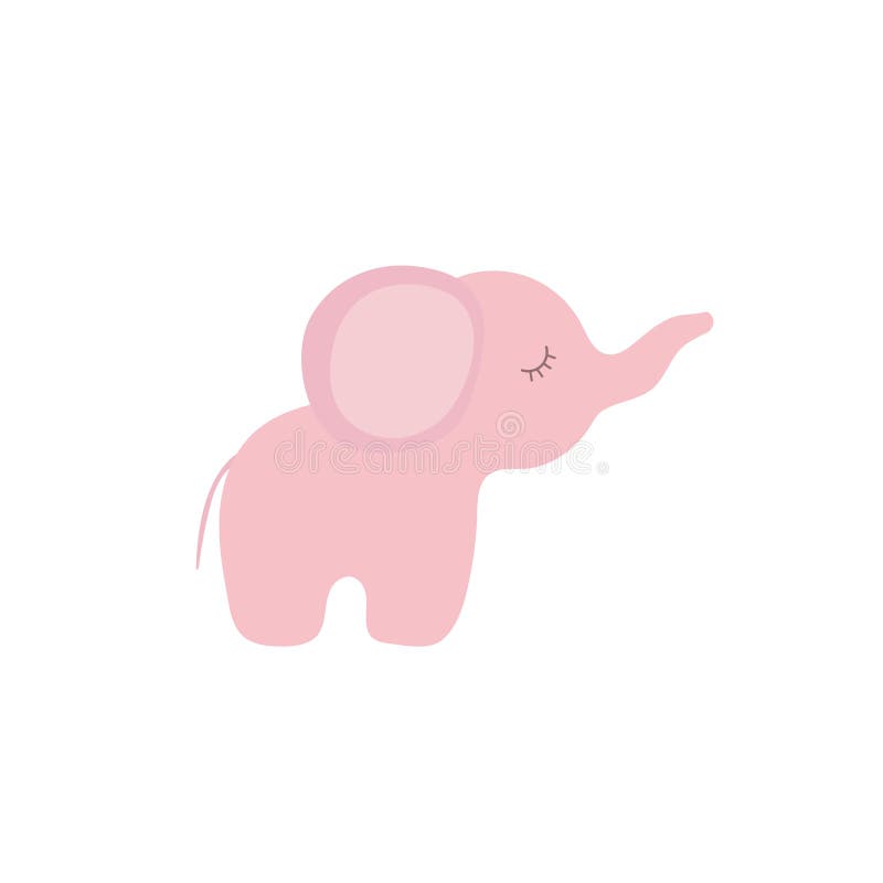 Elefante De Dibujos Animados Rosa Ilustración del Vector - Ilustración ...