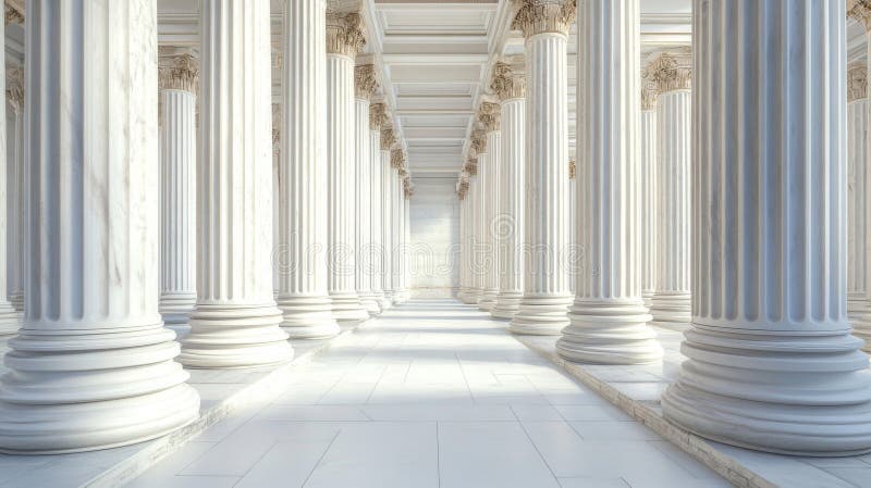 The Elegance of Classical Architecture is Captured in the Sunlit Marble ...