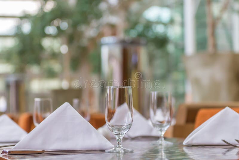 Elegance of Glasses on Table Set Up for Dinning Room Stock Image ...