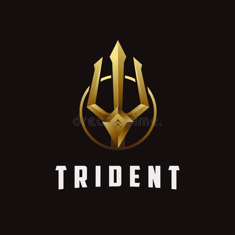 Elegance Gold Spear of Logo, Trident Logo Icon Vector Template Stock ...