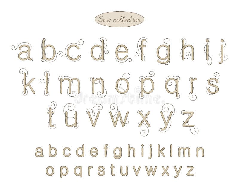 Elegance Light Beige Color Embroidery Letters Stock Vector ...