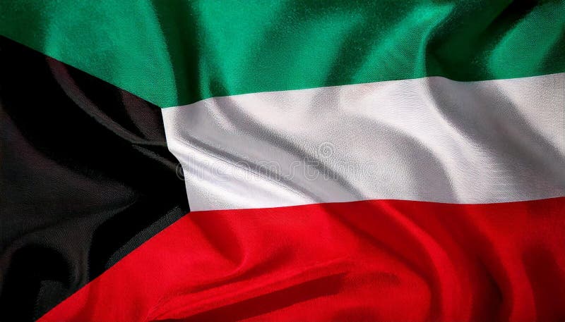 Elegance in Motion Silk Texture of Kuwait S National Flag Stock ...