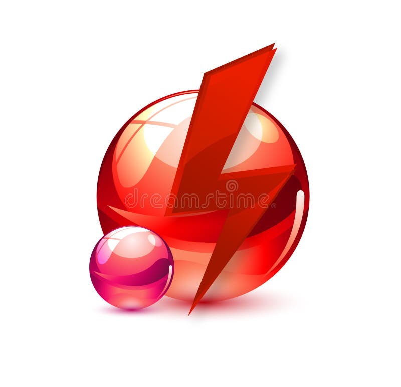 Elegance Red Power Sign on the White Stock Vector - Illustration of ...