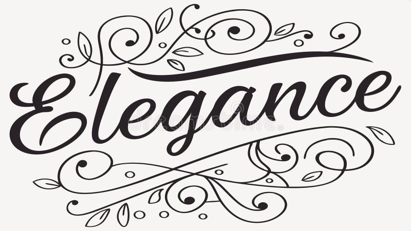 Elegance Script Vector, Decorative Word Art, Calligraphy Typography ...
