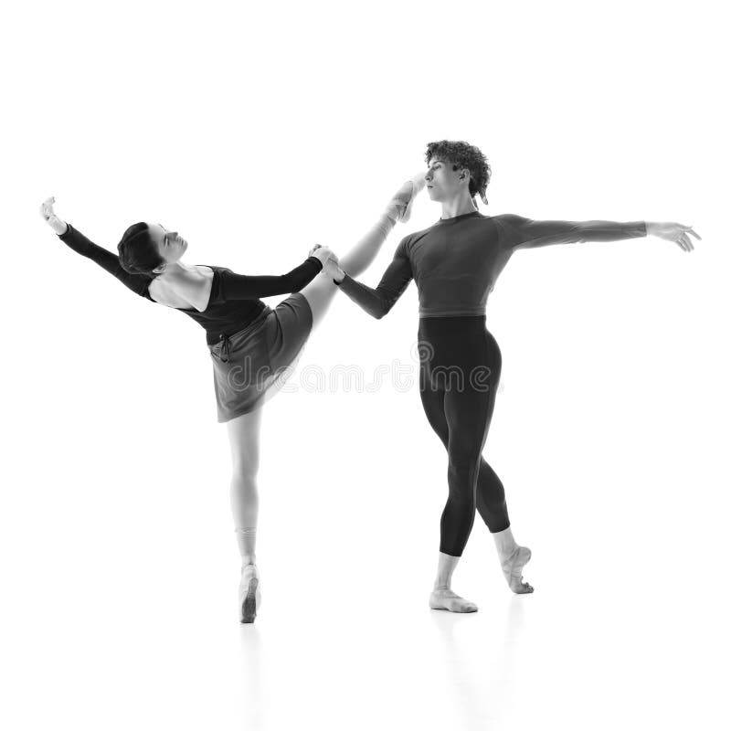 Elegance and Strength. Ballet Pair Perfecting Their Routine Against ...