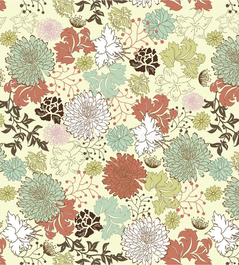 Floral Seamless Pattern, Design Stock Vector - Illustration of element ...