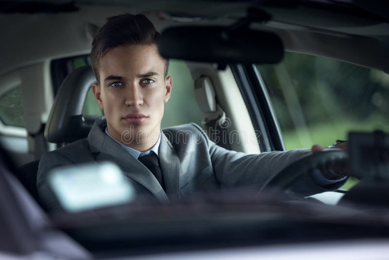 Elegance Stylish Men in Car Stock Image - Image of speed, elegant: 45837721