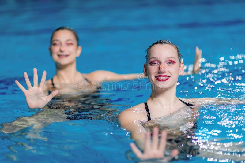 The Elegance of a Synchronized Swimming Female Duet during Their ...