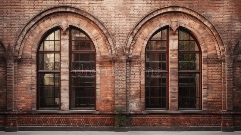 Elegance Wall with Two Windows Stock Illustration - Illustration of ...