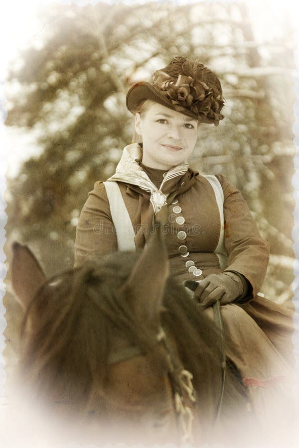 Eleganny Woman in Riding Habit Stock Photo - Image of equitation ...