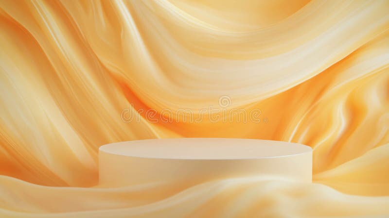 Elegant Abstract Background with Podium and Flowing Fabric for Design ...