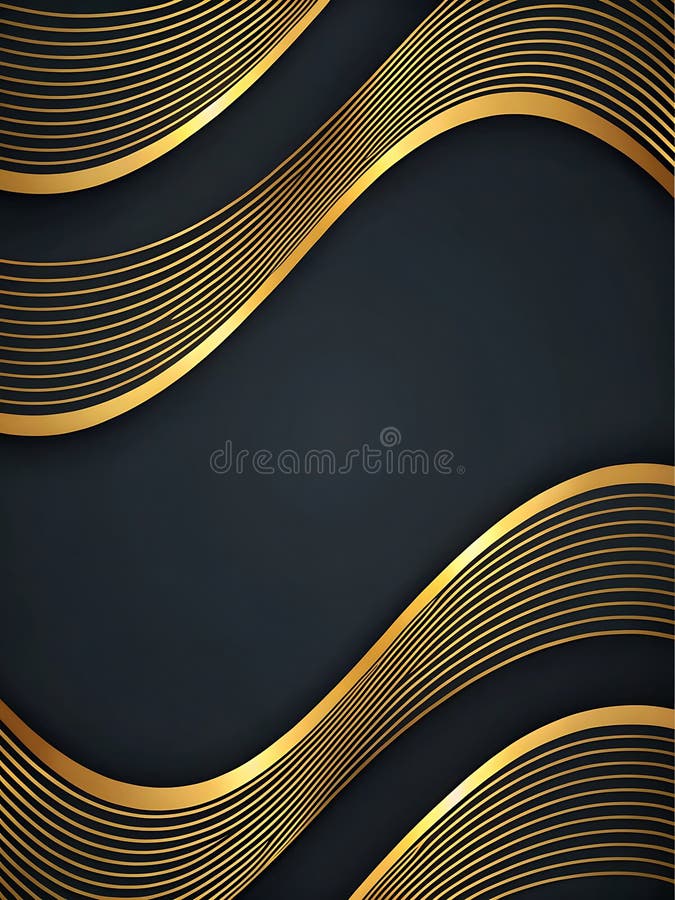 Elegant Abstract Background with Thin Golden Lines on Dark Surface for ...