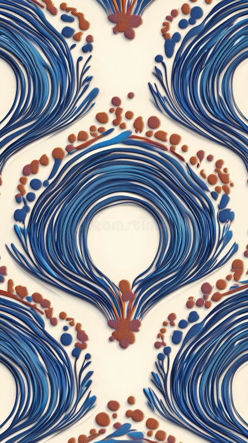 Elegant Abstract Blue and Brown Pattern with Smooth Curves and ...