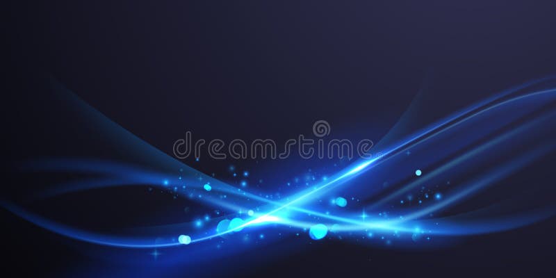 Elegant Abstract Light Line Effect Design Vector Illustration On Black