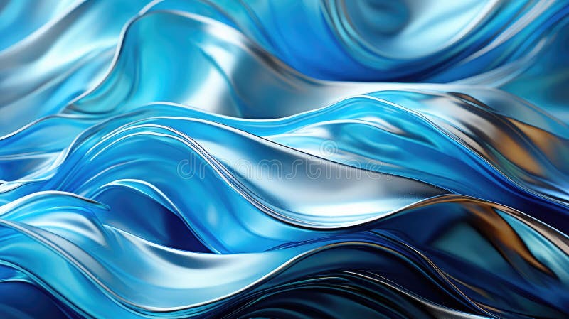 Elegant Abstract Blue and Silver Fluid Wave Texture Stock Image - Image ...