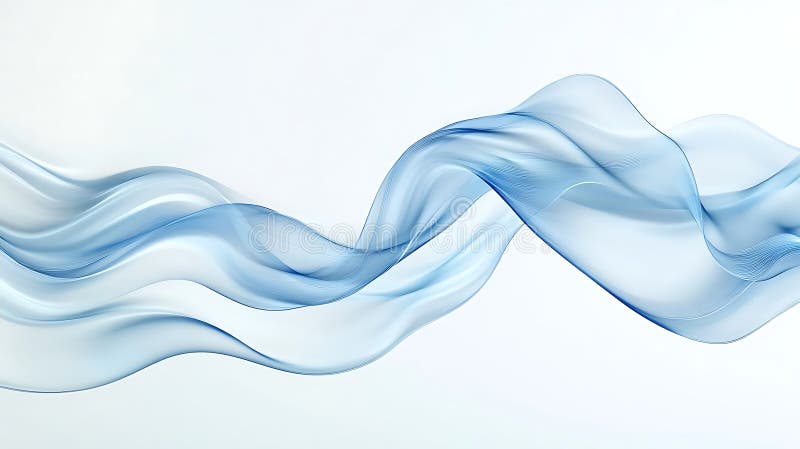 Elegant Abstract Blue Wave Design Element - Fluid Shape in Motion, 3D ...