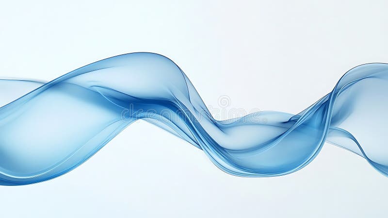 Elegant Abstract Blue Wave Design Element - Fluid Shape in Motion, 3D ...