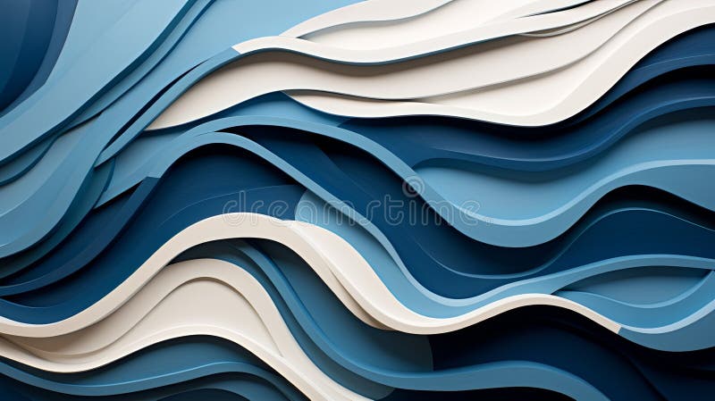 Abstract Blue Waves Design - Modern Dynamic Flow Background Stock Photo ...